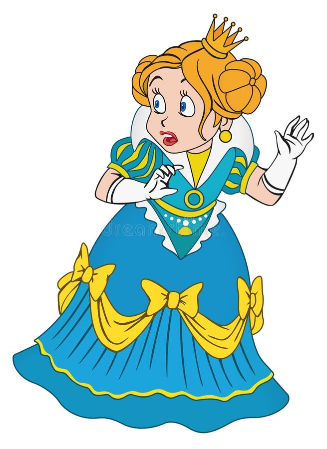 Scared Princess with a Crown Stock Vector - Illustration of elegance ...