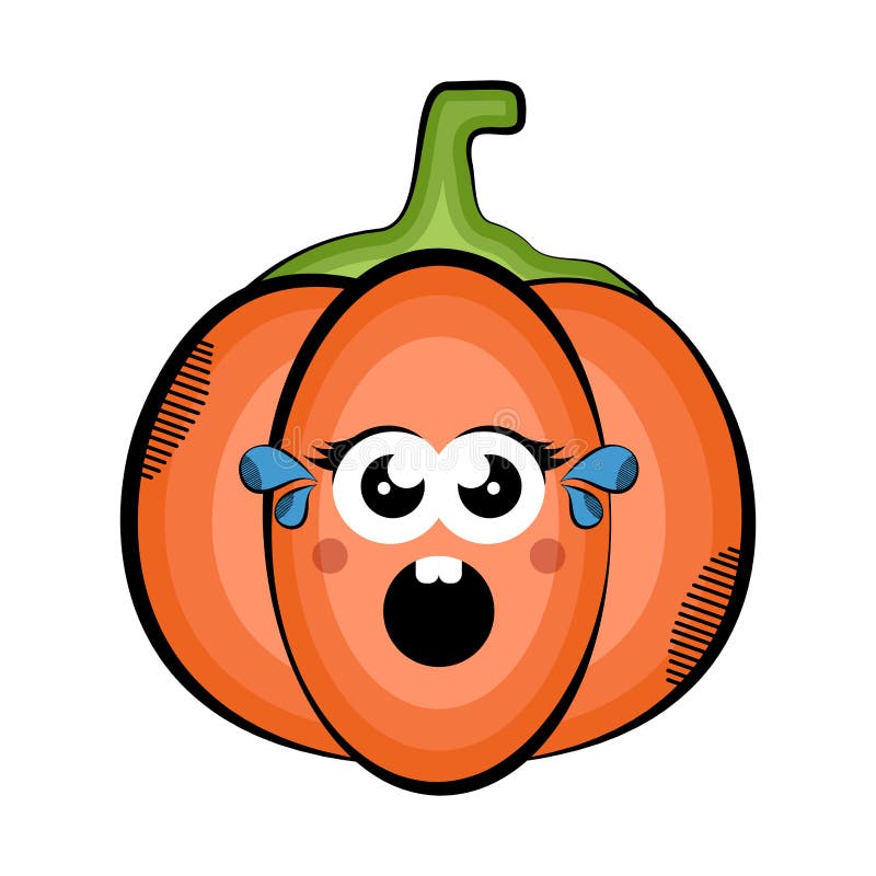 Scared Pumpkin Cartoon. Colored Sketch Stock Vector - Illustration of ...