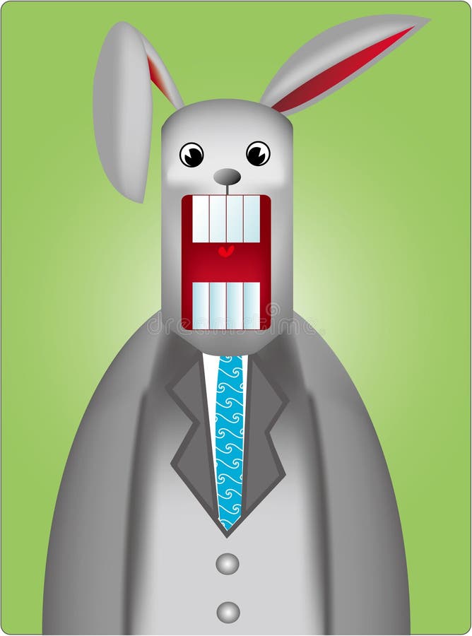 Scared rabbit stock vector. Illustration of vector, suit - 8096657