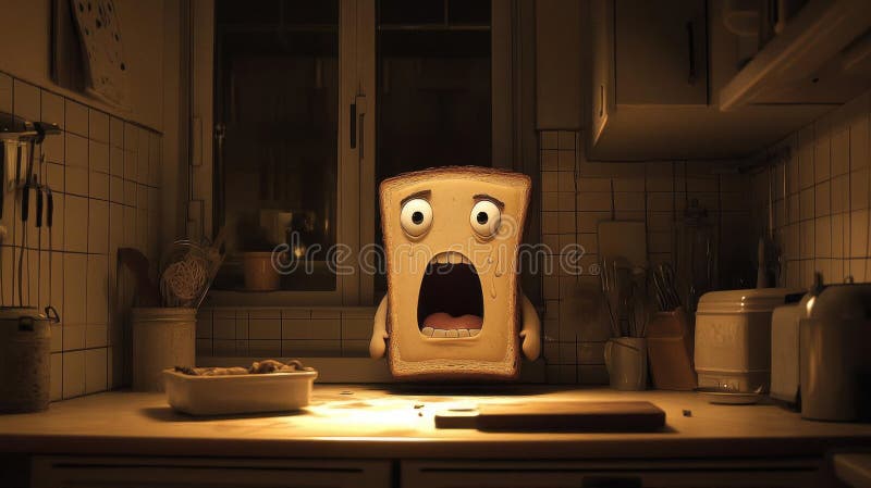 Scared toaster cartoon stock illustration. Illustration of fright ...