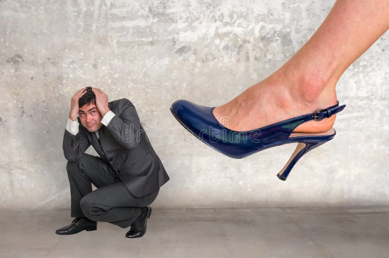 Shocked Small Business Woman Under Boss Pressure Stock Photo - Image of ...