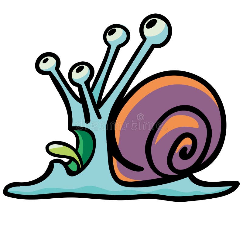 Scared Snail Amazed at the Danger Stock Illustration - Illustration of ...