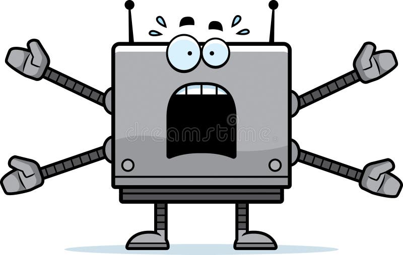 Scared Square Robot stock vector. Illustration of graphic - 47170405