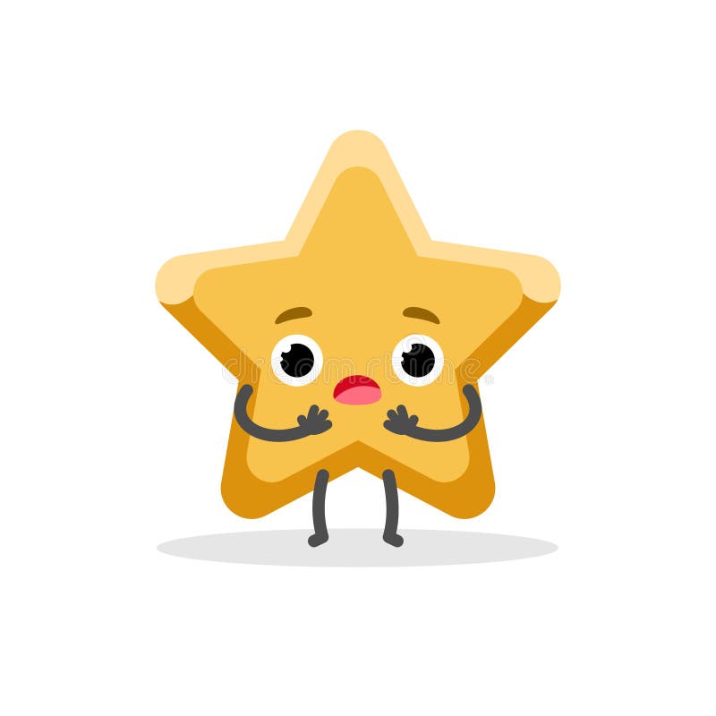 Scared Star Emotional Character in Cartoon Style Stock Vector ...