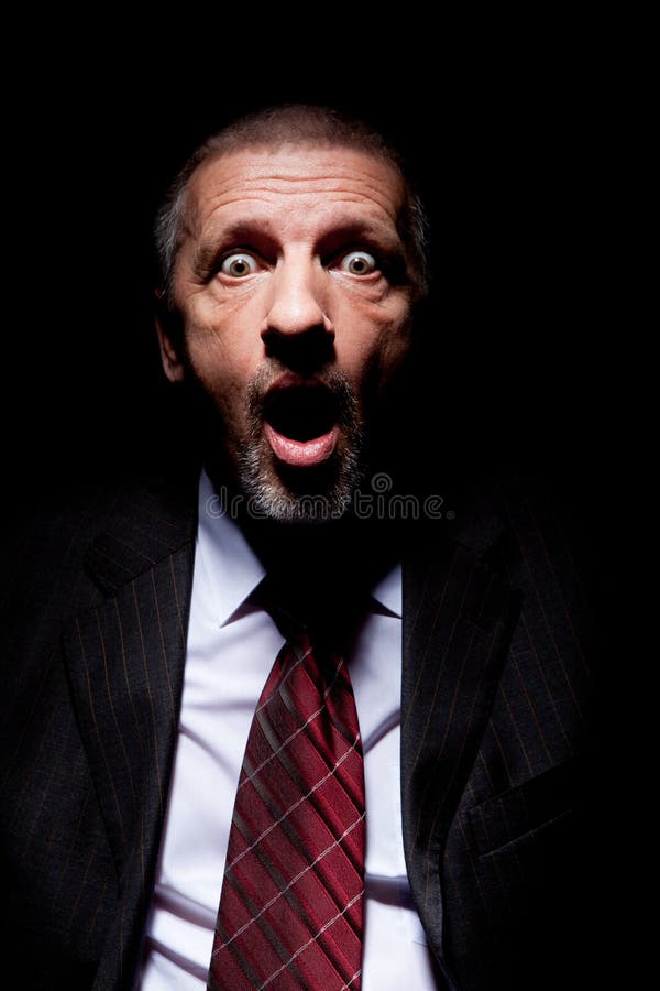 Scared Man in Business Suit Stock Photo - Image of camera, person: 30204328