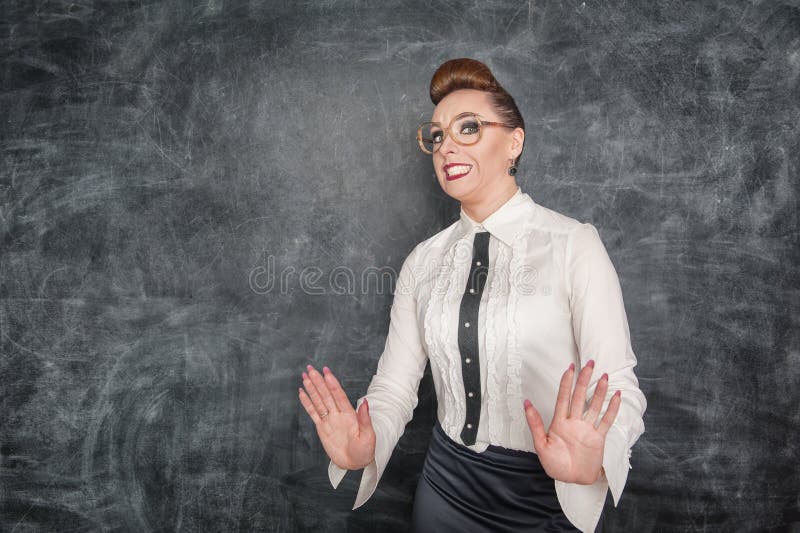 Scared teacher stock photo. Image of horizontal, expression - 42134400