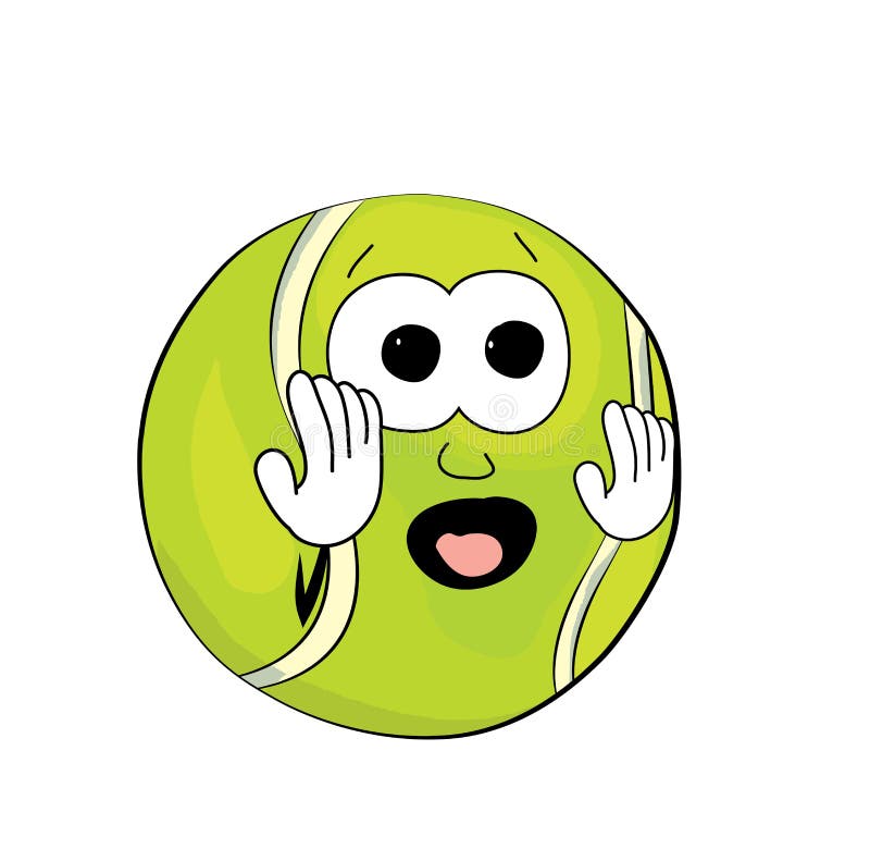 Scared tennis ball cartoon stock illustration. Illustration of ball ...