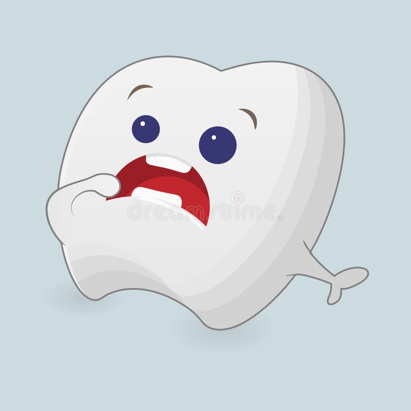 Scared tooth cartoon stock illustration. Illustration of panic - 43414739