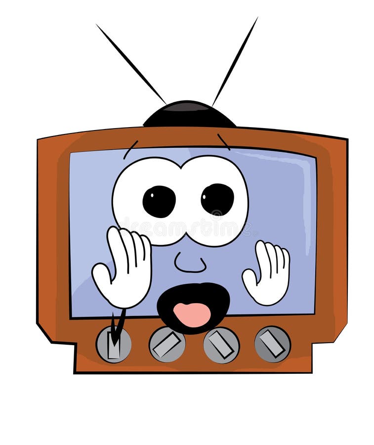 Scared tv cartoon stock illustration. Illustration of televizion - 43764579