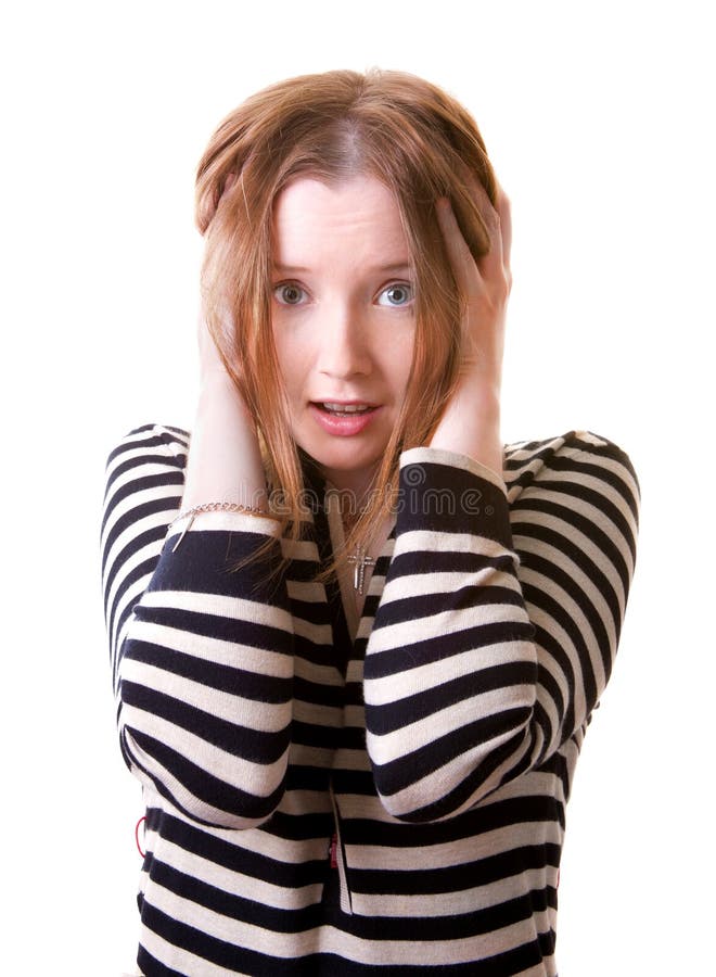 Scared woman stock image. Image of distraught, depression - 25871981