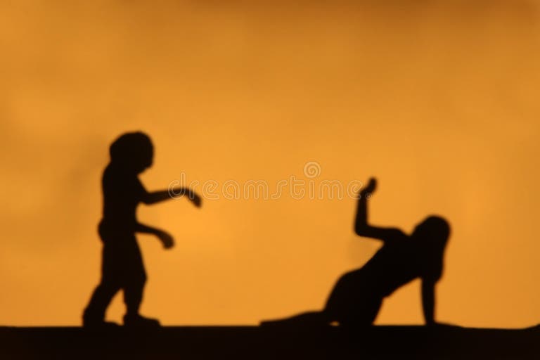 Scared woman stock image. Image of silhouette, aggressor - 3493859