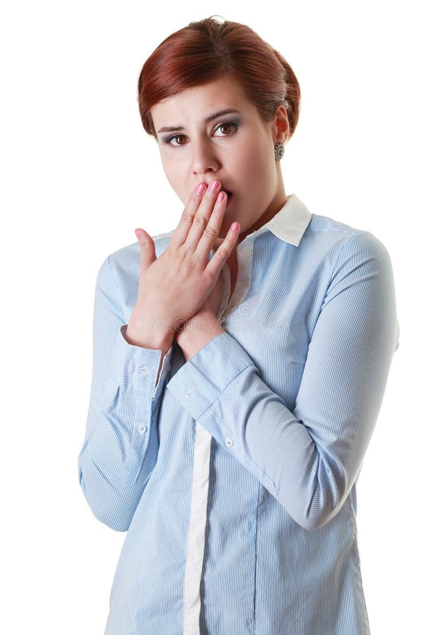 Scared woman stock photo. Image of emotions, person, beautiful - 52501796