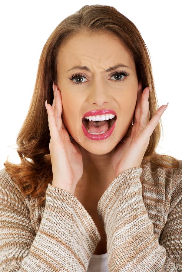 Scared woman stock image. Image of pain, female, issue - 18189119