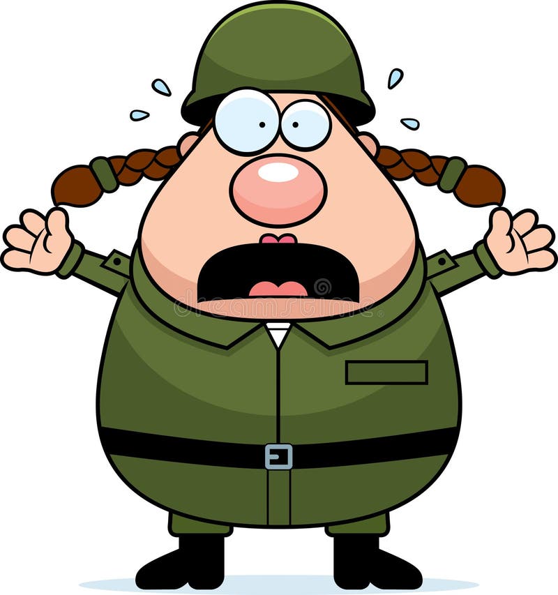 Scared Woman Soldier stock vector. Illustration of woman - 47447742