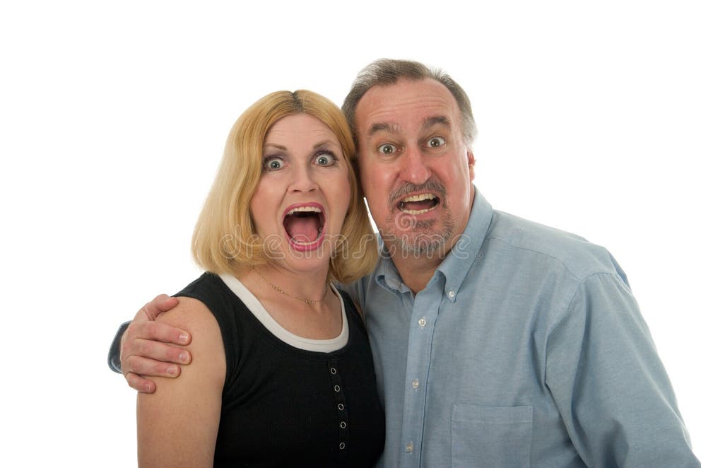 Scared Yelling Screaming Couple Stock Photo - Image of couple ...