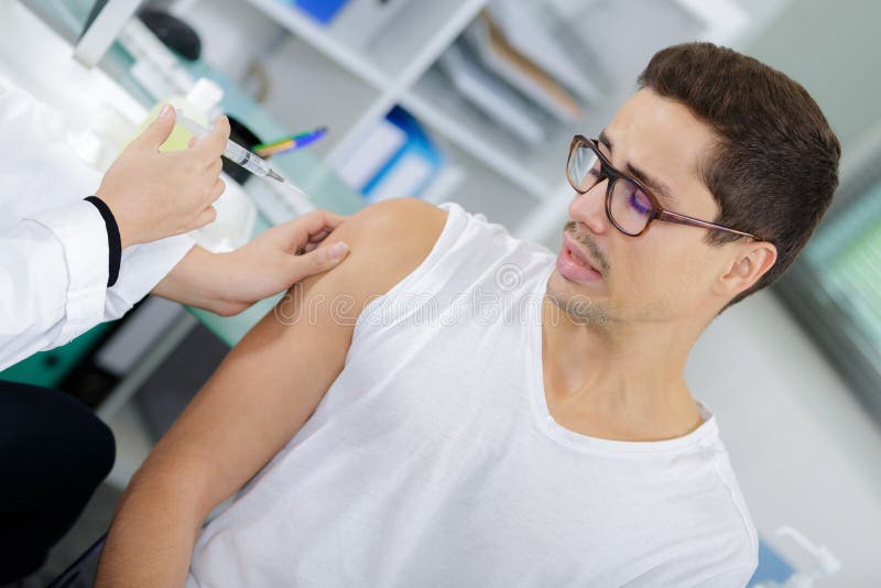 Scared Young Man before Injection Stock Photo - Image of addiction ...