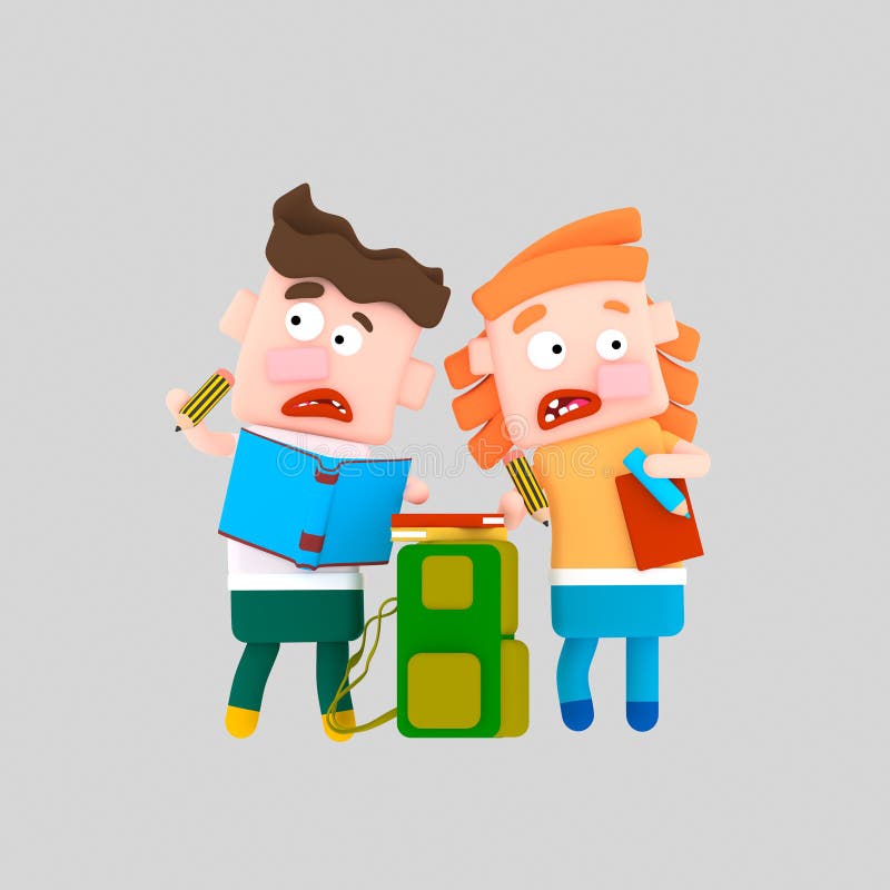 Scared Student and Monster stock vector. Illustration of person - 36120617