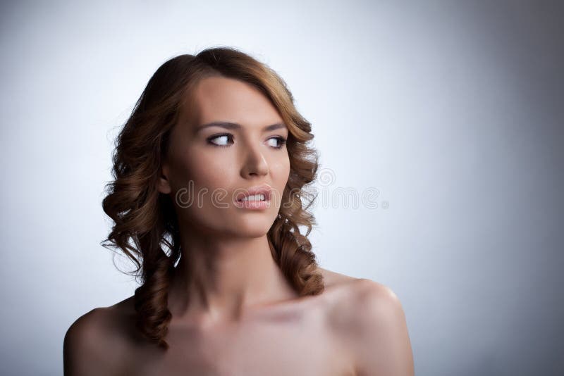 Scared Young Woman Looking Away Stock Image - Image of emotional, young ...