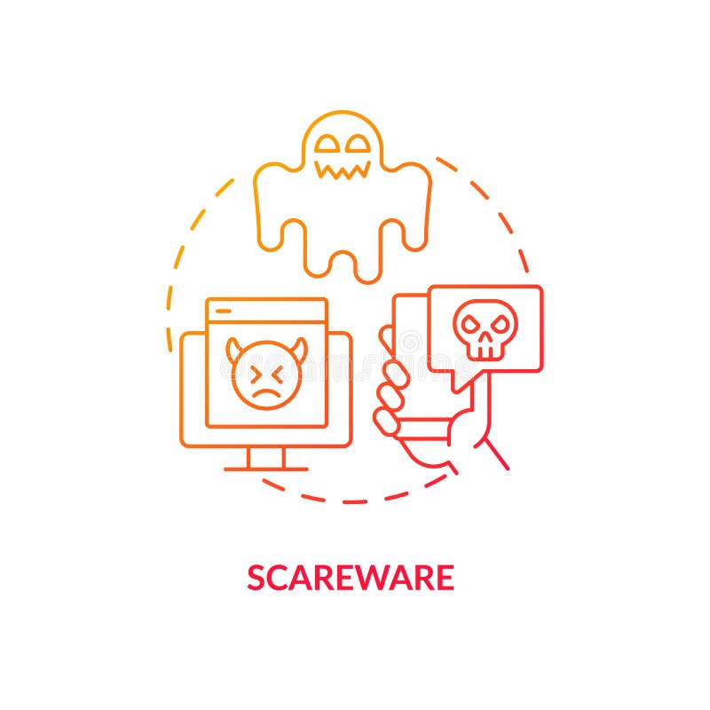 Scareware Attack Red Gradient Concept Icon Stock Vector - Illustration ...