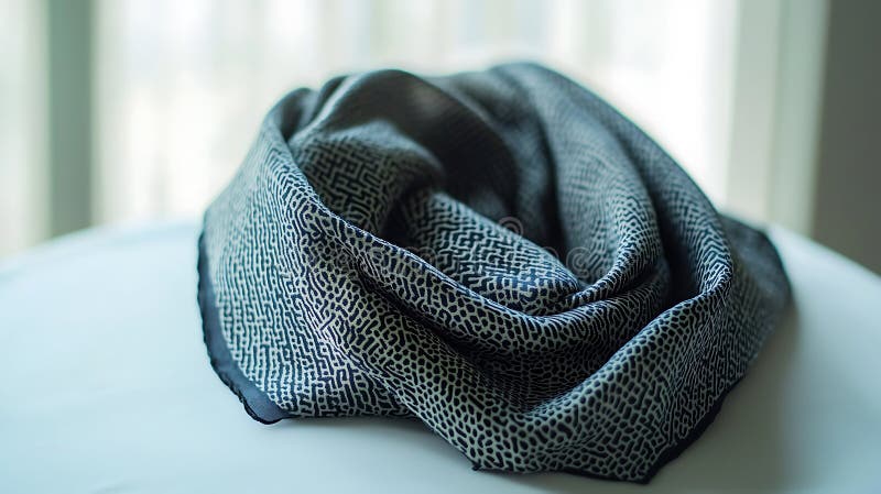 A Scarf with a Black and White Pattern is Laying on a Table Stock Photo ...