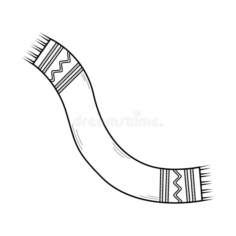 Ð¡ozy, Warm Knitted Scarf Element. Hand Drawn Icon in Doodle Sketch ...