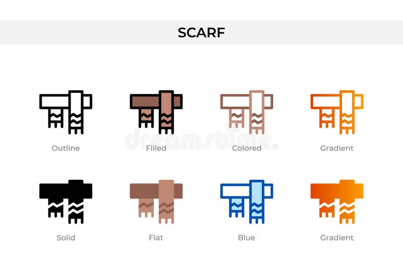 Scarf Icon in Different Style. Scarf Vector Icons Designed in Outline, Solid, Colored, Filled ...