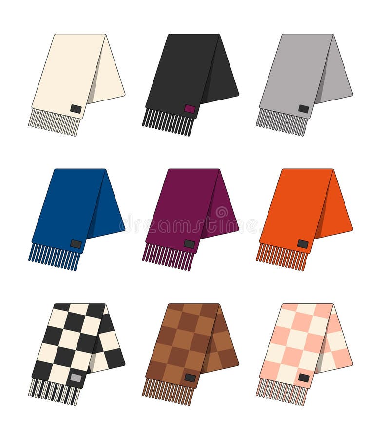 Scarf (muffler) Template Illustration Set Stock Vector - Illustration ...