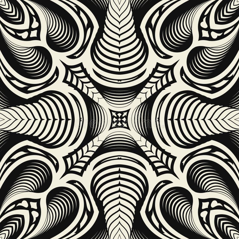 Modern Contemporary Abstract Black Wireframe Shape Pattern Stock ...