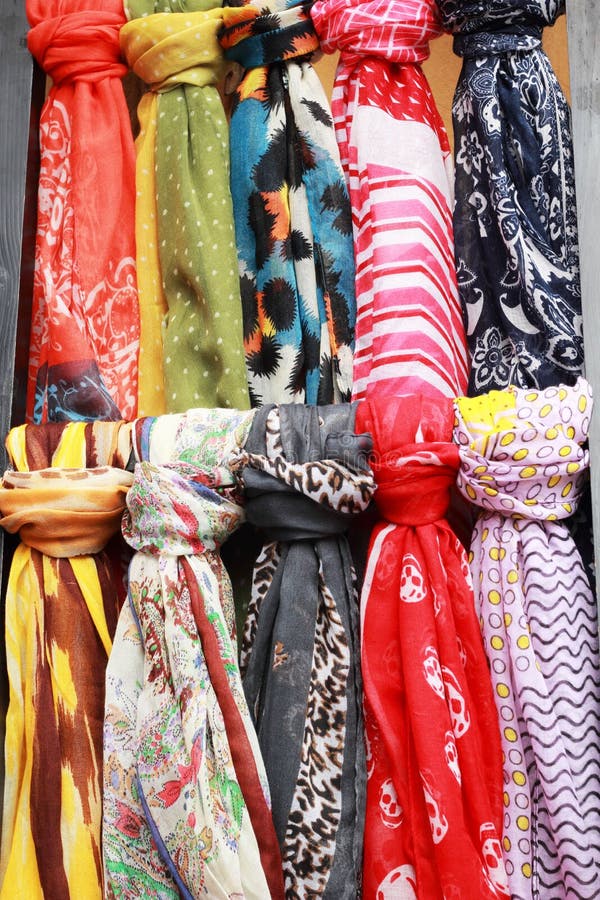 The Scarf Shop at the Market Stock Photo - Image of fashion, scarf ...