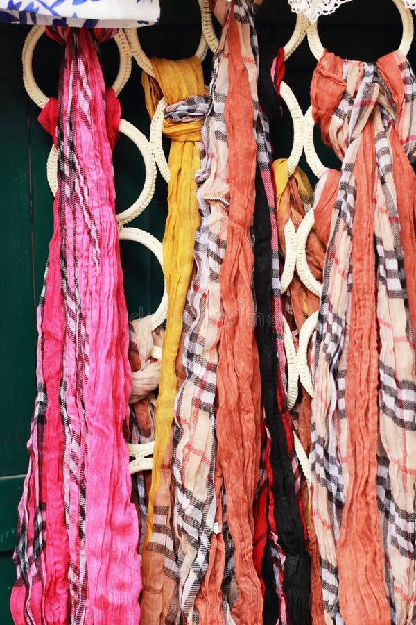The Scarf Shop at the Market Stock Photo - Image of shop, clothing ...