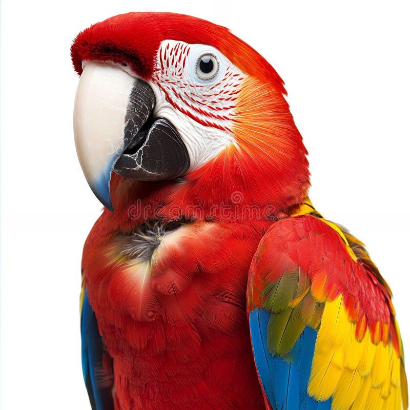 A Scarlet Macaw Parrot with Bright Red Yellow and Blue Feathers Stock ...