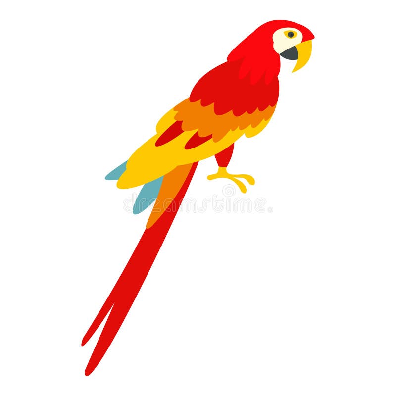 Scarlet Macaws Icon Isolated Stock Vector - Illustration of macaw ...