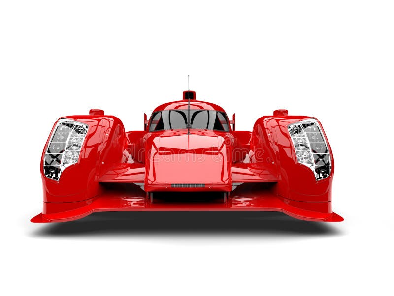 Scarlet Red Racing Super Car - Front View Stock Illustration ...