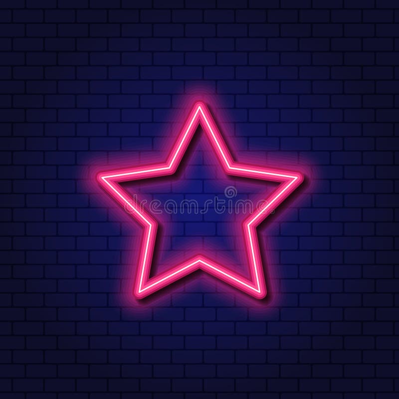 Scarlet Star. Neon. Glowing Vector Outline. Stock Vector - Illustration ...