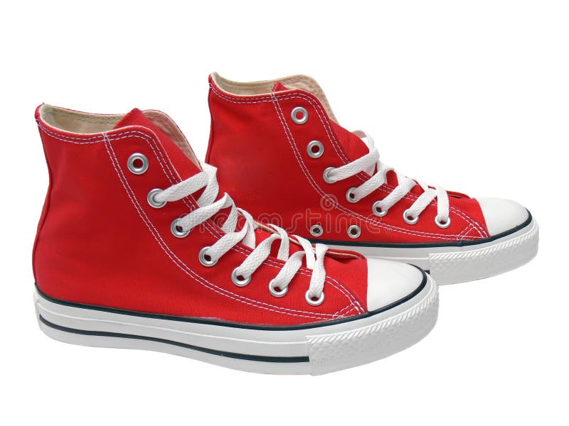Scarpe da ginnastica rosse immagine stock. Immagine di stivale - 10089107