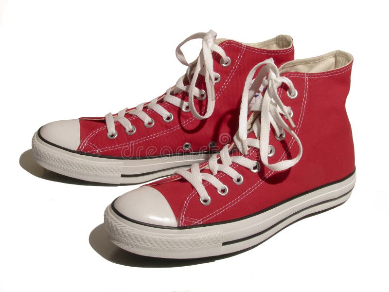 Scarpe da tennis rosse immagine stock. Immagine di estratto - 16396243