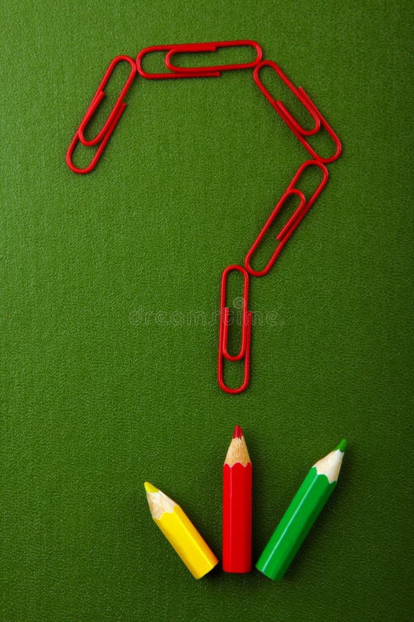 Scarpers Question Mark Green Sharp Table Stock Photo - Image of board ...