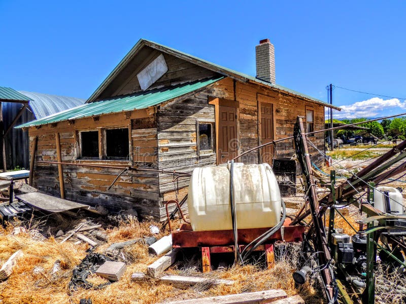 Scary Abandoned Farm House Building Stock Photo - Image of light ...
