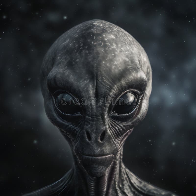 Scary Alien Face Expression Stock Illustration - Illustration of head ...