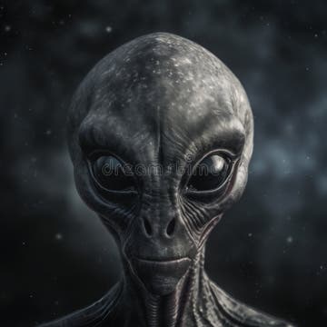 Scary Alien Face Expression Stock Illustration - Illustration of head ...