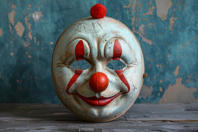 Scary Bad Clown Mask in Vintage Style Stock Image - Image of demonic ...