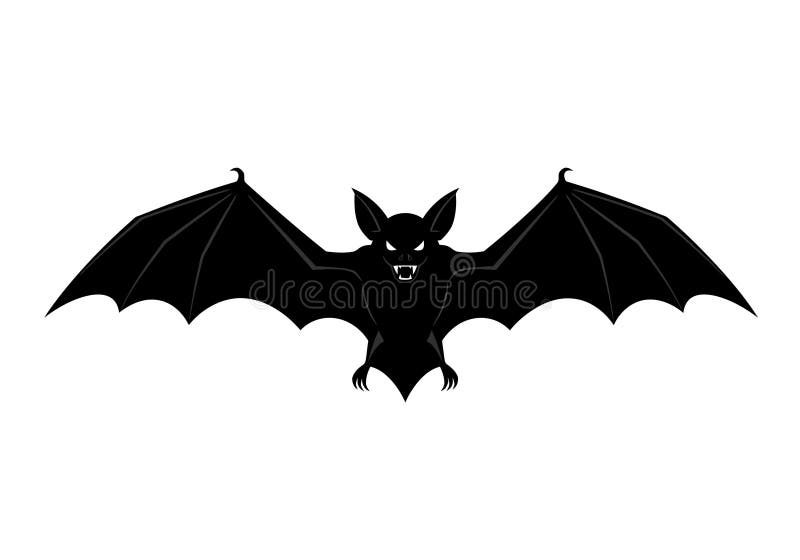 Scary bat silhouette stock illustration. Illustration of scary - 374668885