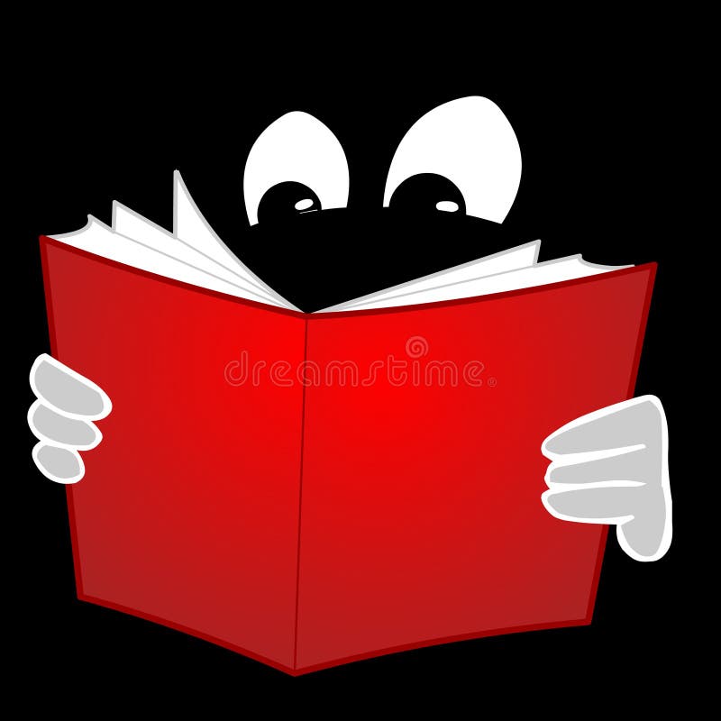 Reading a scary book stock illustration. Illustration of literature ...