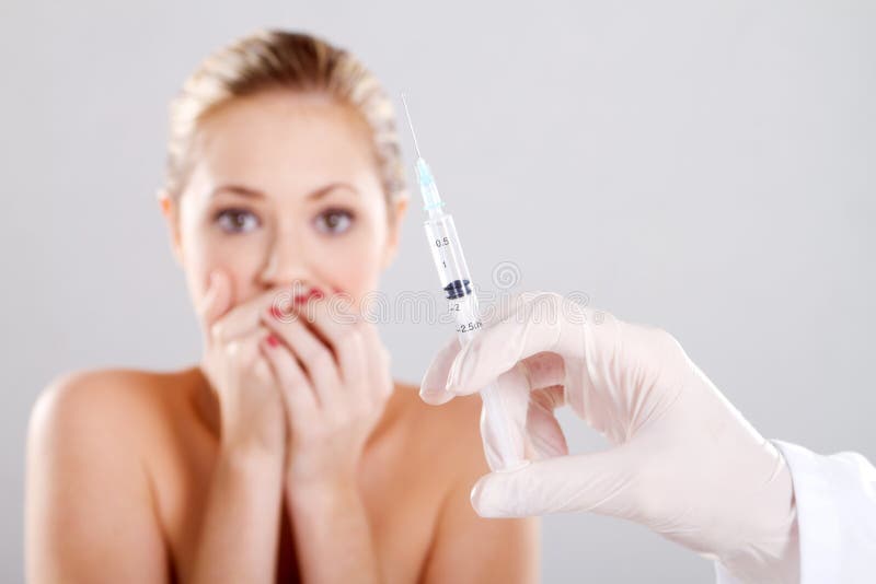 Scary botox stock image. Image of needle, isolated, beauty - 19853111