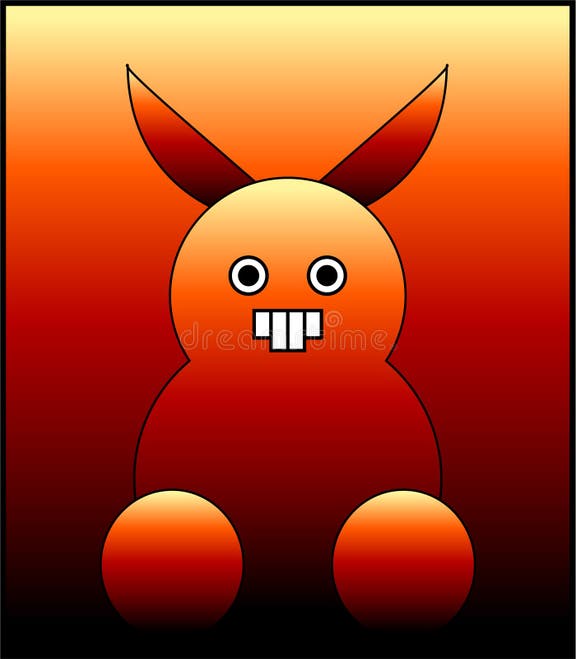 Scary Bunny Monster. stock illustration. Illustration of contrast - 635071