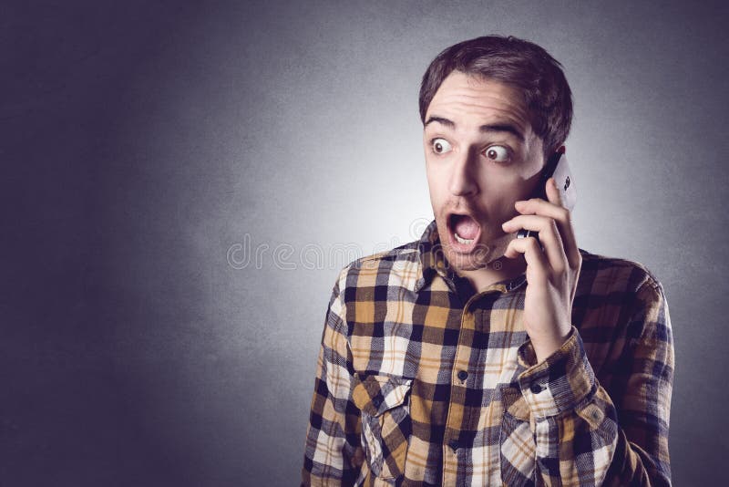 Scary call stock image. Image of emotions, reaction, answering - 67242767