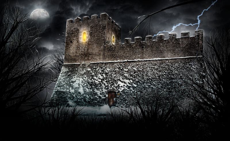 Scary castle stock photo. Image of fortress, hurricane - 14383674
