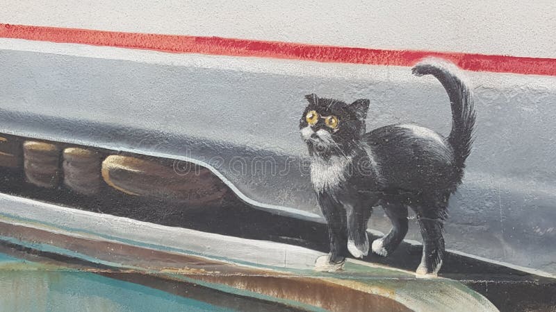 Scary Cat on Wall Street Drawing Editorial Stock Photo - Illustration ...