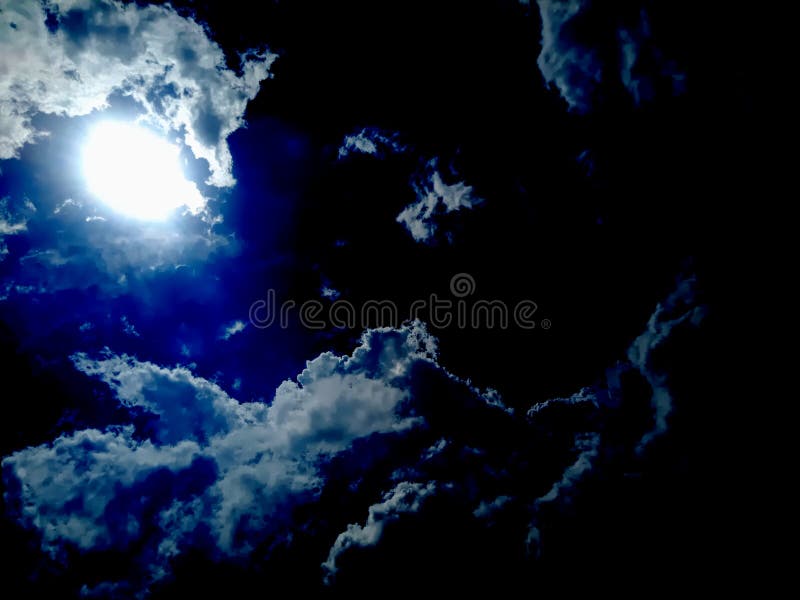 Scary Clouds on Black and White Cloud. Stock Image - Image of darkness ...