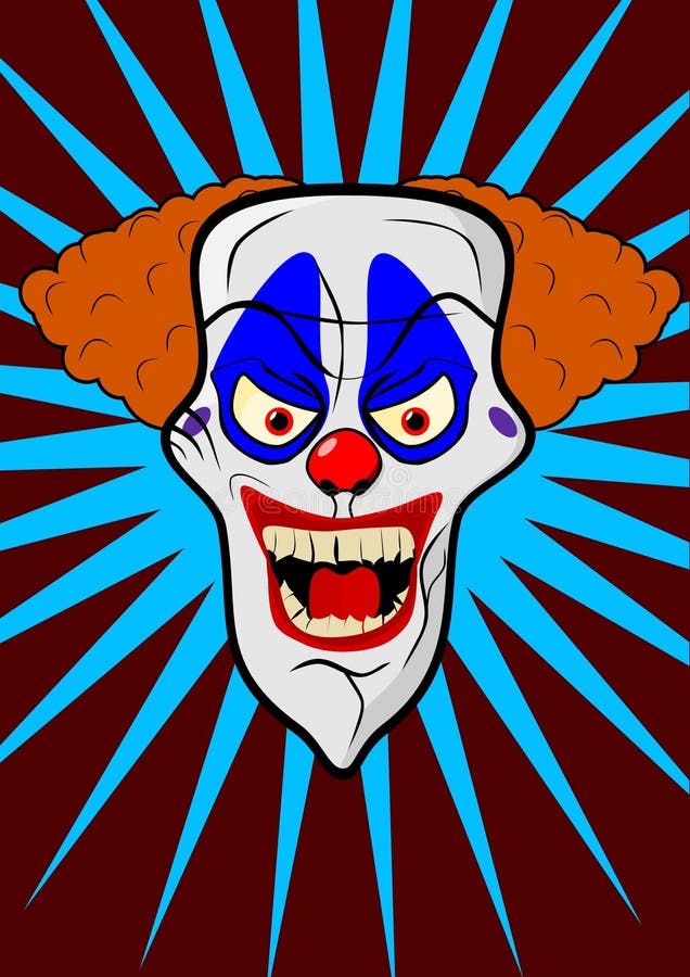 Scary Clown Head Illustration Stock Illustration - Illustration of ...